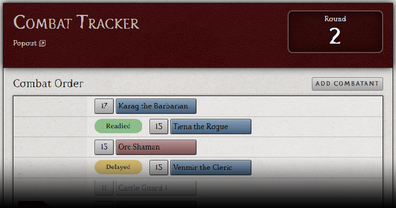 Combat Tracker - Crystal Forge Games